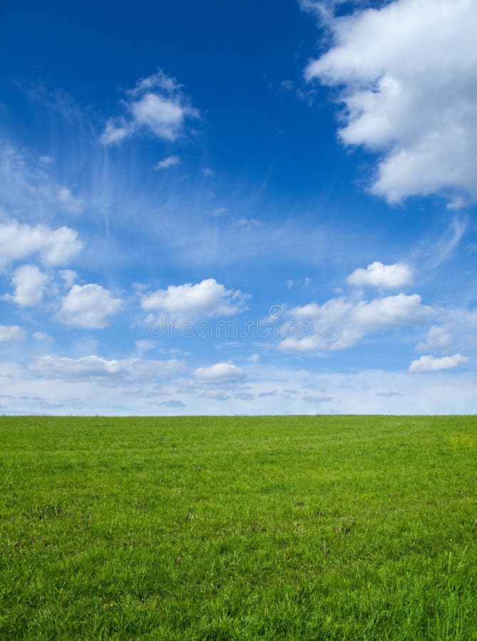 Blue Sky and Green Field stock photo. Image of country - 16760668