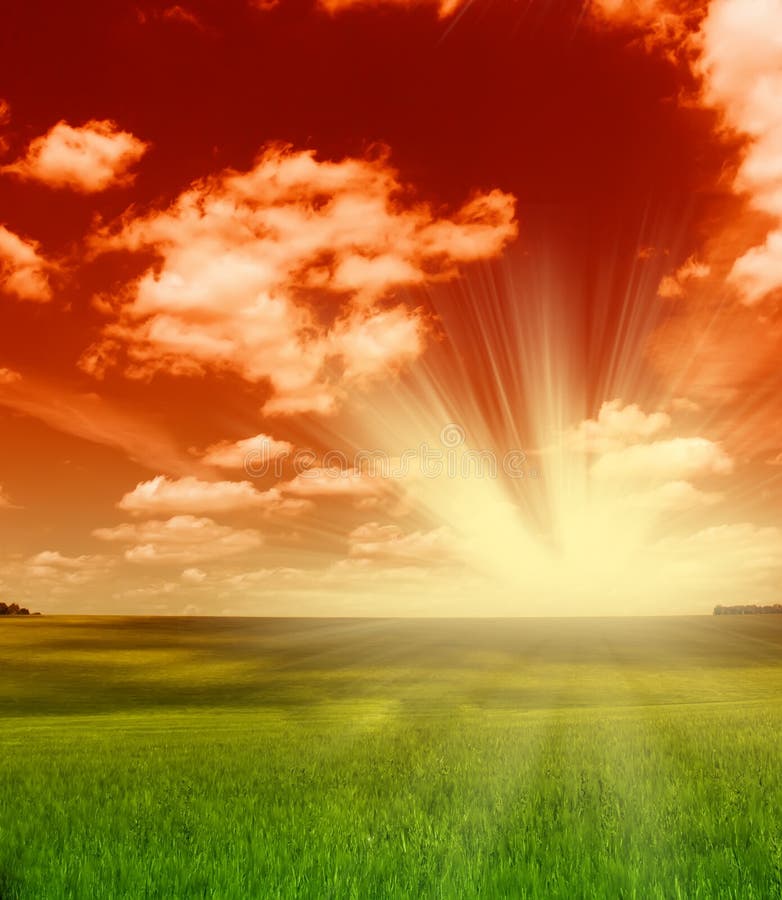 148,629 Green Field Red Sky Stock Photos - Free & Royalty-Free Stock ...