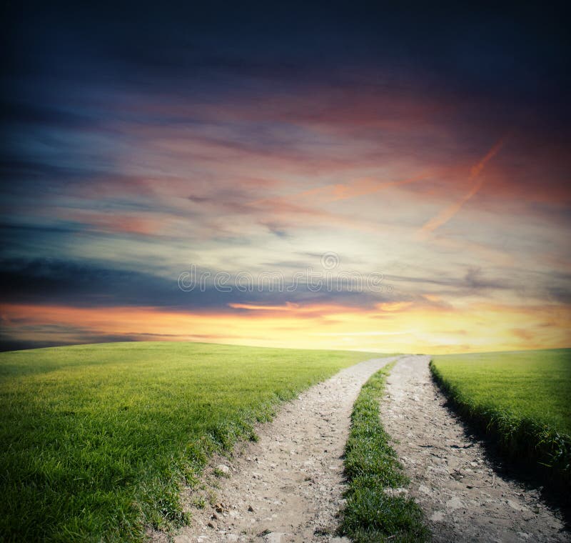 Green field way stock image. Image of path, spring, nature - 76814779
