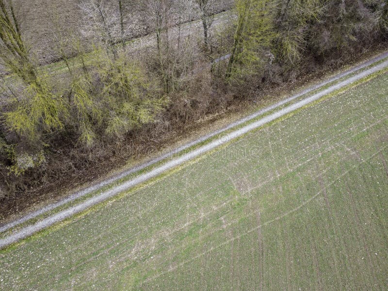 Green Fields in Bavaria in the Valley with Aerial View Stock Image ...