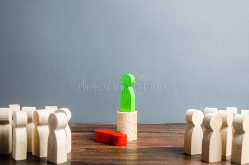 The Green Figure of a Man Overthrew a Red Leader in Front of the Crowd ...