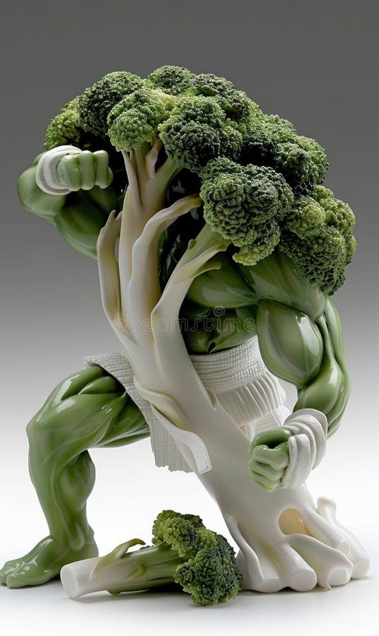 A Green Figure Merges Human-like Muscles with Broccoli Elements ...