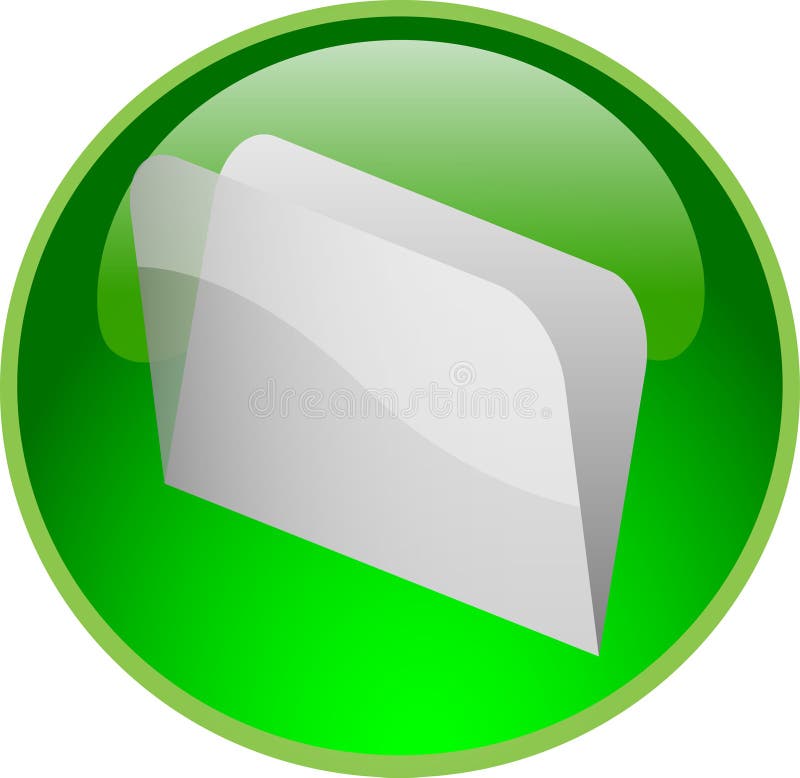 Green file button stock illustration. Illustration of isolated - 10058734