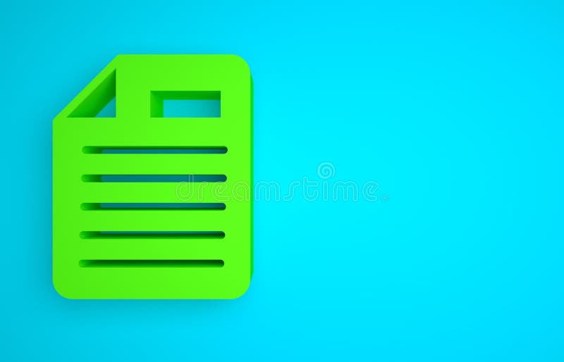 Green File Document Icon Isolated on Blue Background. Checklist Icon ...