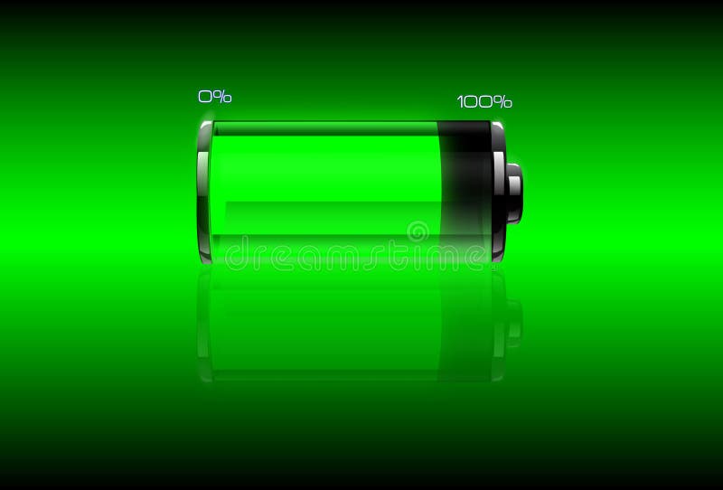 Green filled battery stock vector. Illustration of thrilling - 8004454