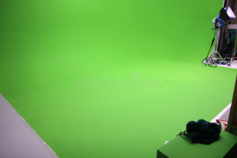 Green Filming Background at TV Studio Stock Photo - Image of virtual ...