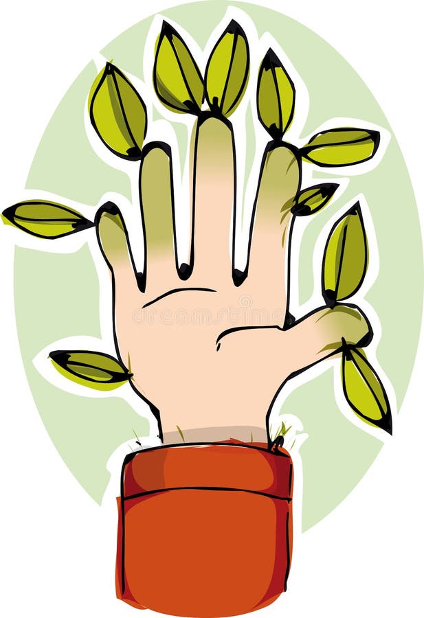 Green fingers stock illustration. Illustration of energy - 13117594