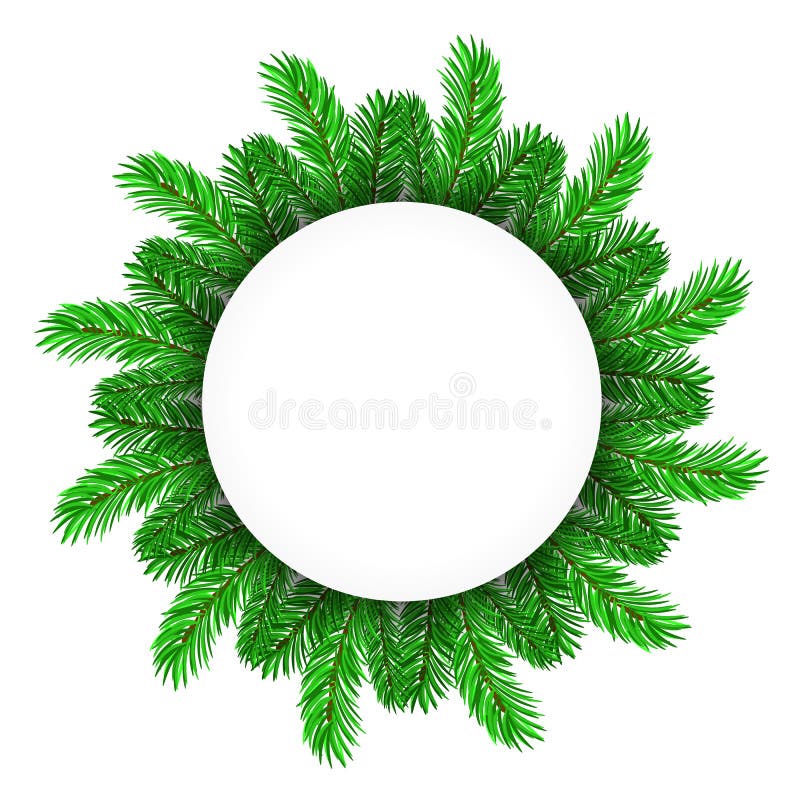 Green Fir Circle Frame stock vector. Illustration of celebration - 63022529