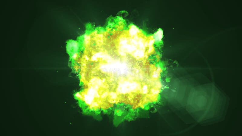 Green Fire Ball Explosion Flame Loop Animation Stock Footage - Video of ...