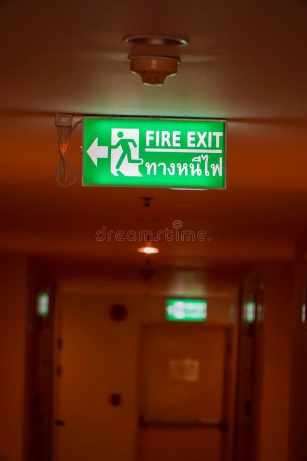 483 Fire Exit Sign Ceiling Stock Photos - Free & Royalty-Free Stock ...
