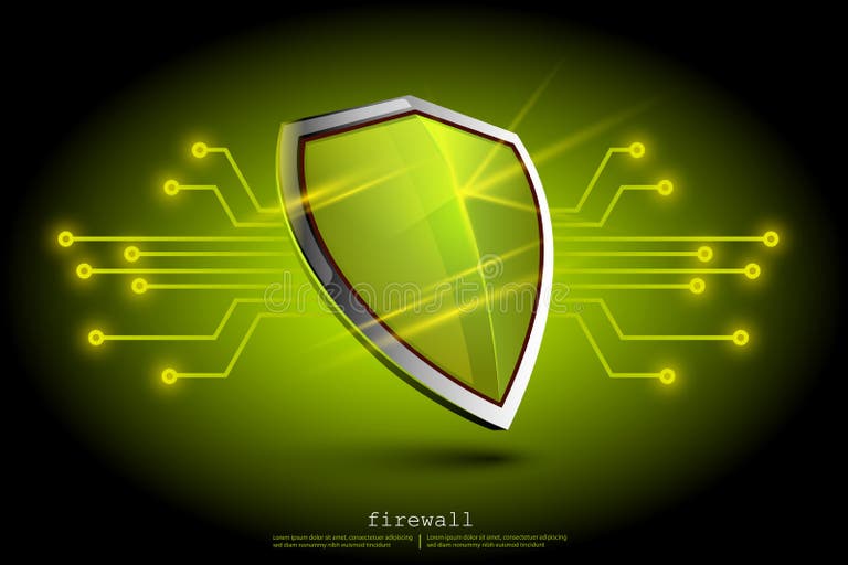 Green Firewall Shield Backdround. Internet Security Stock Vector ...