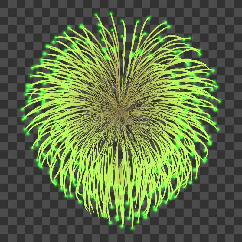 Green Firework Rockets Icon, Realistic Style Stock Illustration ...