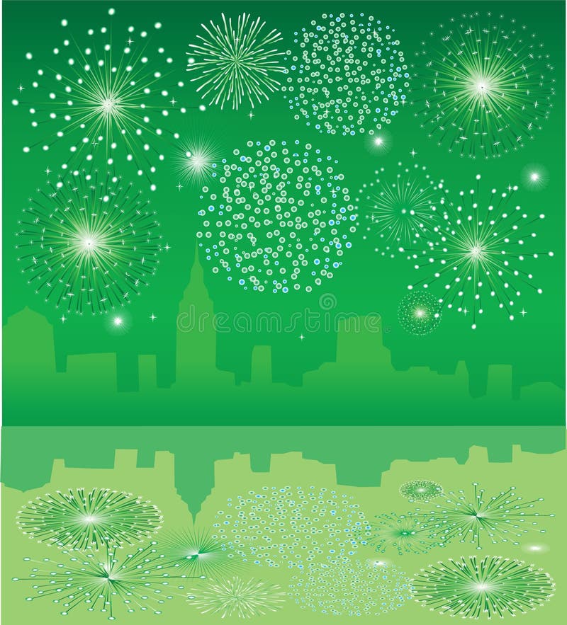 Green fireworks stock vector. Illustration of shape, season - 17524702