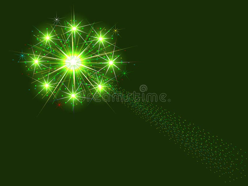 Green fireworks stock vector. Illustration of incendiary - 32015444