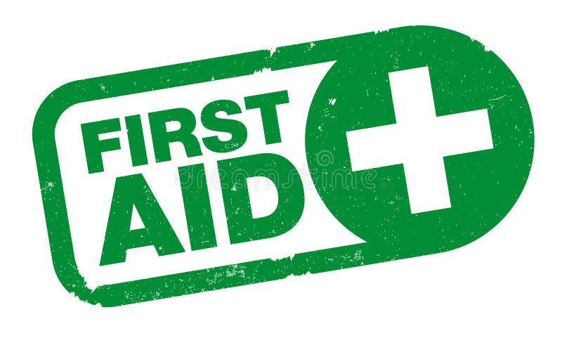 Green FIRST AID Sign with Cross Symbol Stock Vector - Illustration of ...