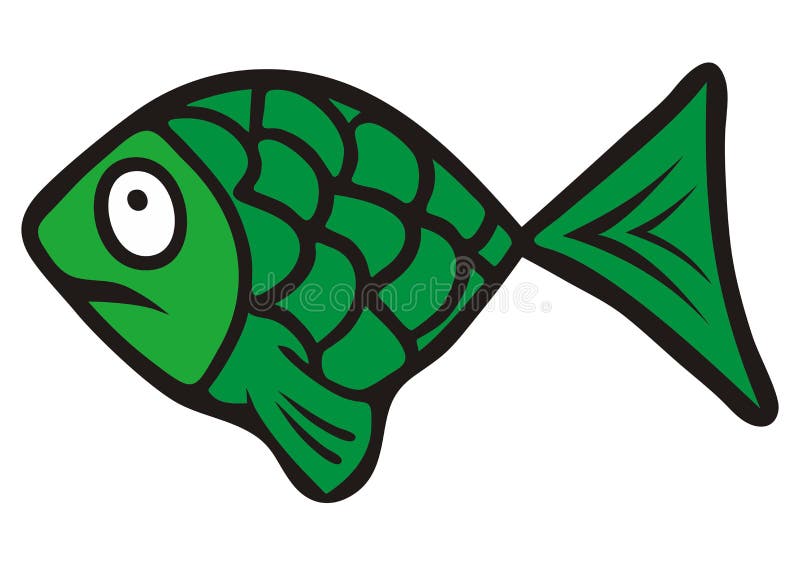 Green Fish, Humorous Vector Illustration, Drawing, Eps. Stock Vector ...
