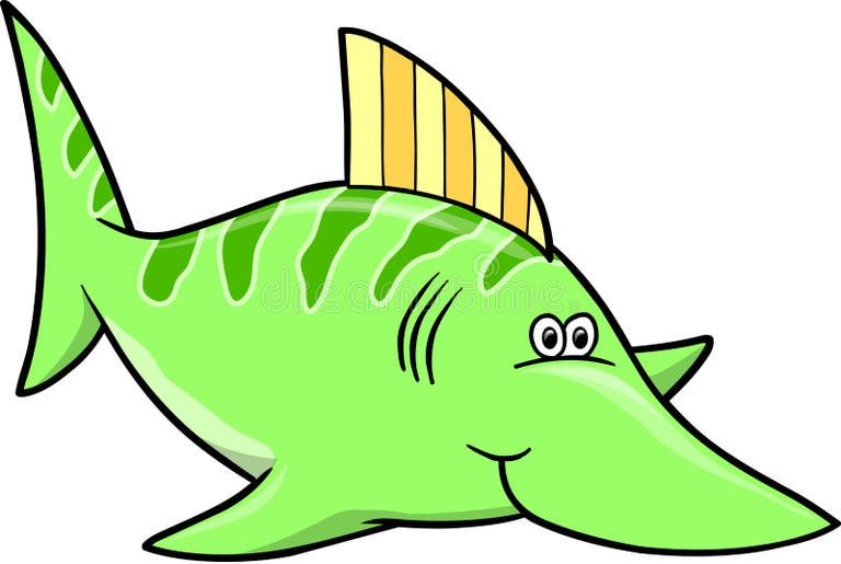Green Fish Vector Illustration Stock Vector - Illustration of marine ...