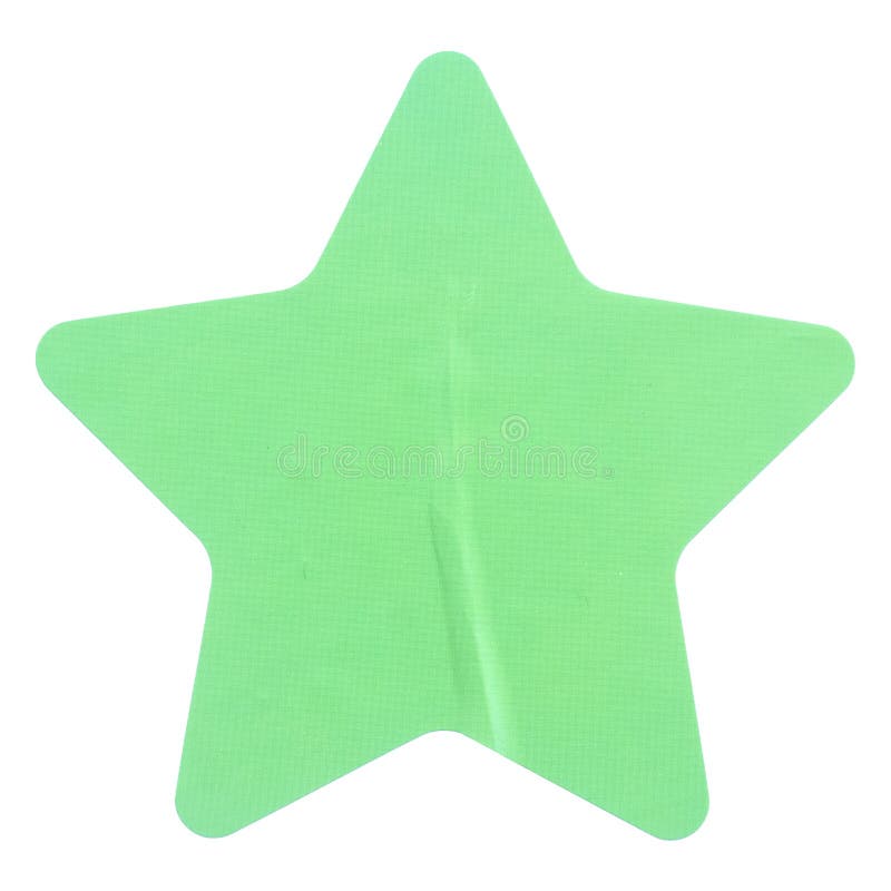 Green Five-Pointed Star Shape Sticker on White Background Stock Photo ...