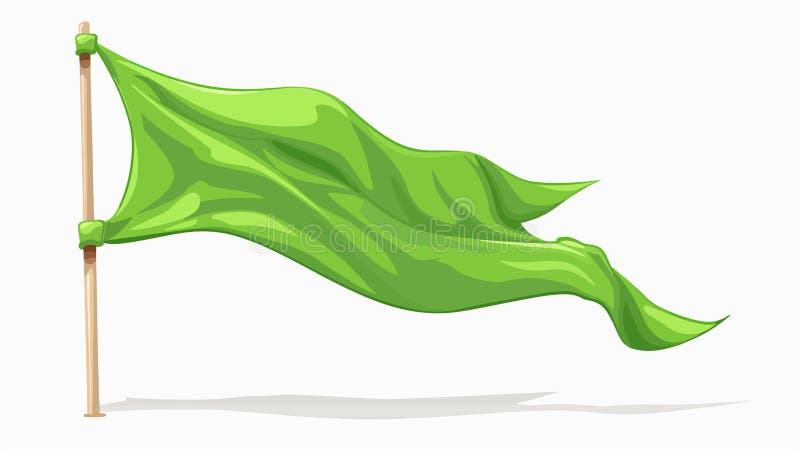 A Green Flag Cartoon Illustration, Featuring a Simple and Playful ...
