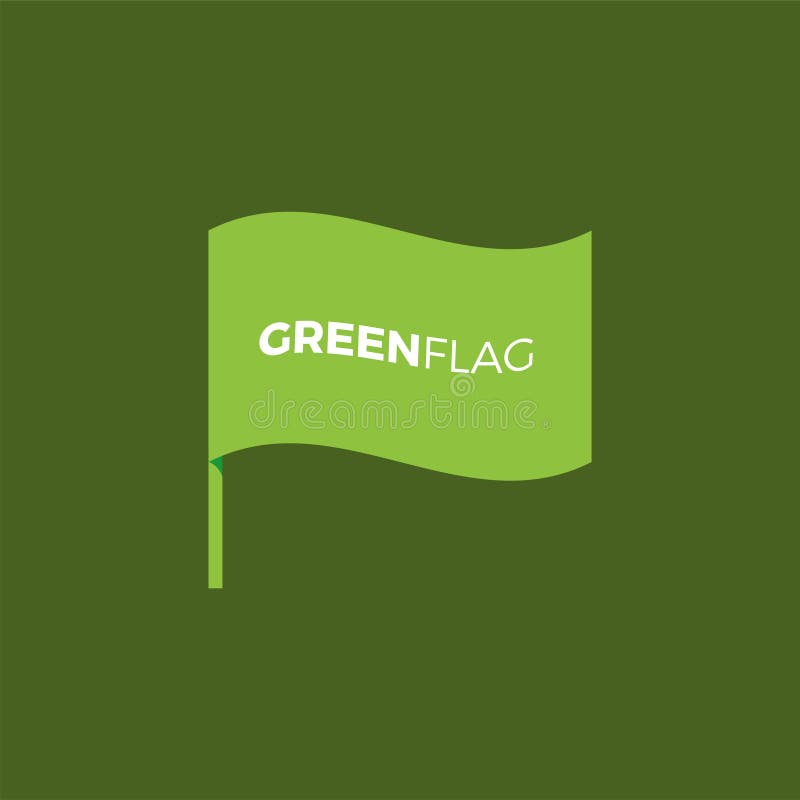 The Green Flag. Isolated Vector Illustration Stock Vector ...