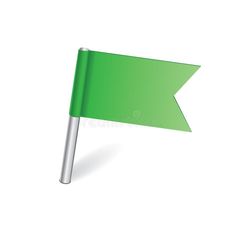 Green flag map pin stock vector. Illustration of banner - 135296522