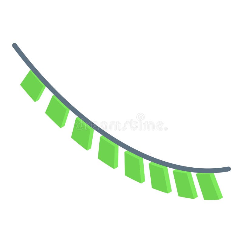 Green Flags Hanging on a String Forming a Curved Line Stock Vector ...