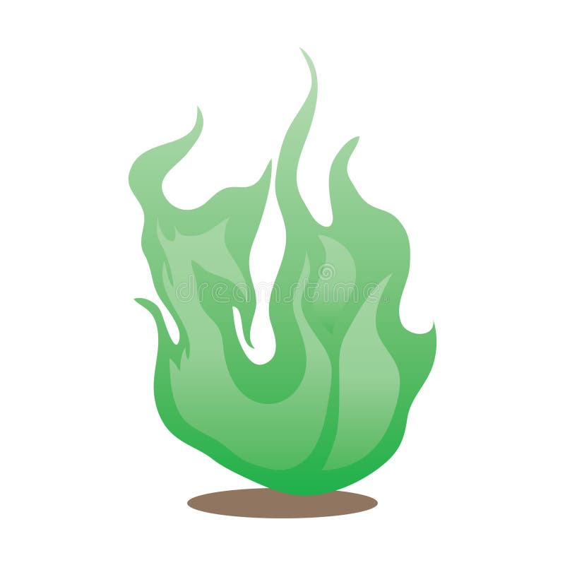 Green Flame. Vector Illustration Decorative Design Stock Vector ...