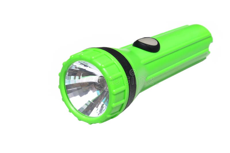 Green Flashlight Shining Light Stock Photo - Image of flash, knurled ...