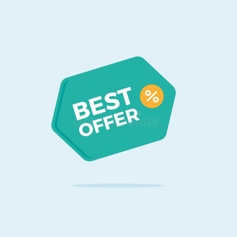 Green Flat Design Best Offer Badge Stock Illustration - Illustration of ...