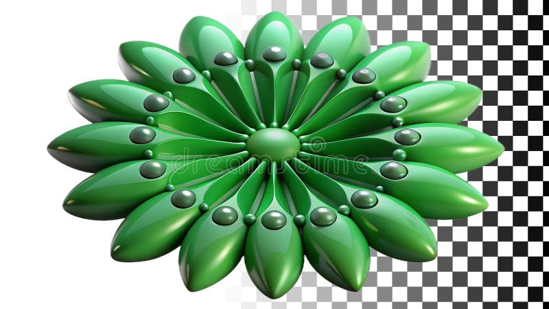 Green Flat Flower, Simple Bloom, Basic Floral Design, Nature Element ...