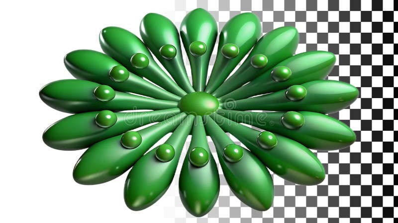 Green Flat Flower, Simple Bloom, Basic Floral Design, Nature Element ...