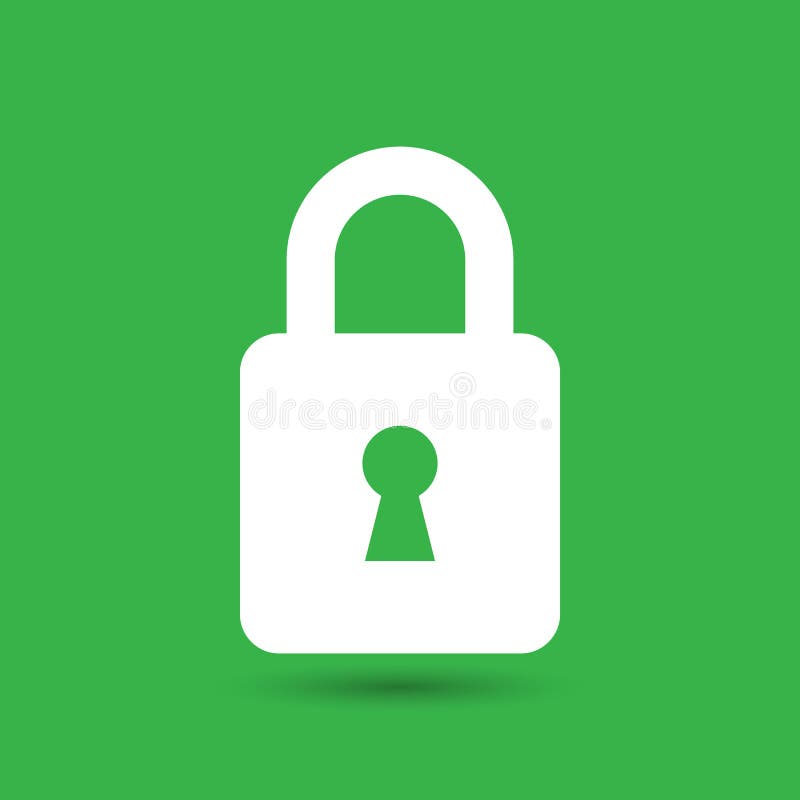 Flat Lock with Key Icon. Padlock, Lock. Vector Illustration Stock ...