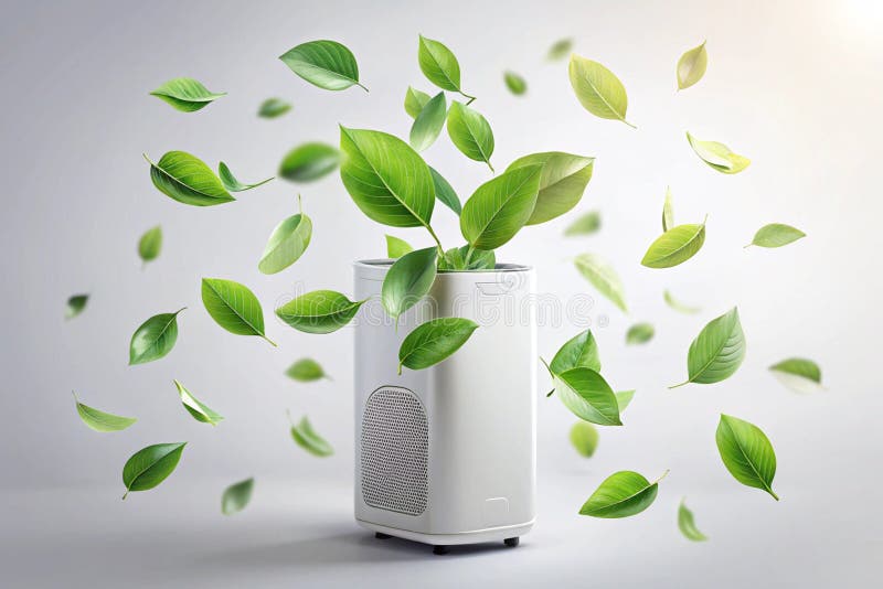 Green Floating Leaves Flying Leaves Green Leaf Dancing, Air Purifier ...