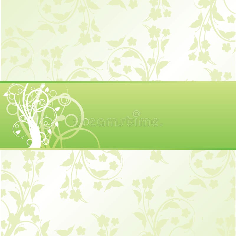 Green floral banner stock vector. Illustration of template - 9871165