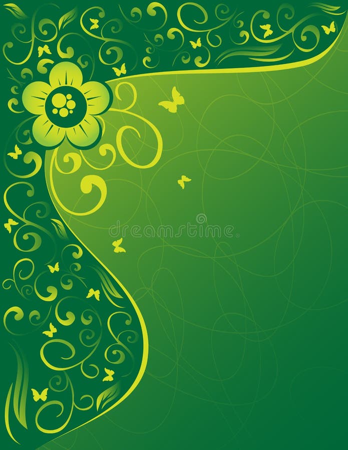 Green floral banner stock vector. Illustration of green - 7301619