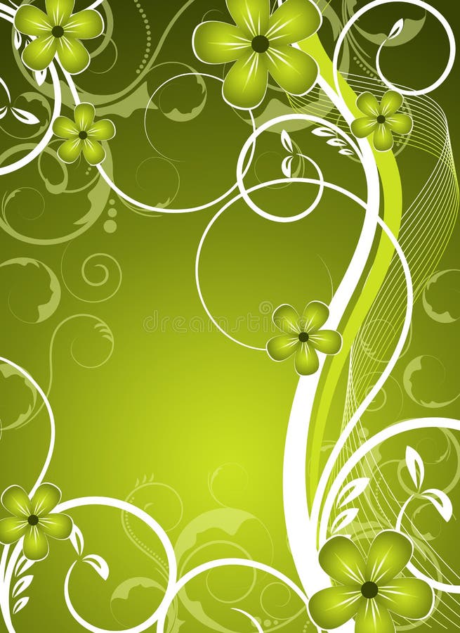 Green floral design stock vector. Illustration of style - 24041506