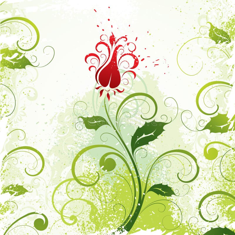 Green Floral Designs on White Stock Vector - Illustration of designs ...
