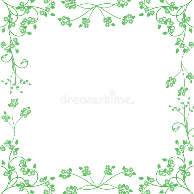 Green floral frame stock illustration. Illustration of background ...