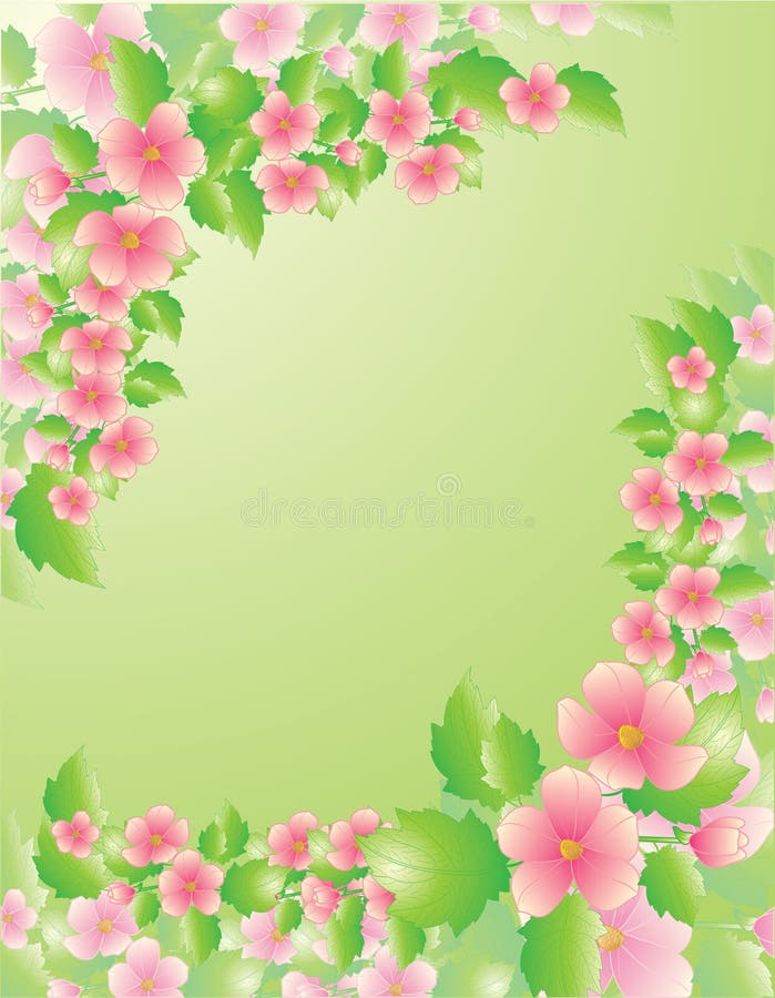 Green floral frame stock vector. Illustration of leaf - 7888385