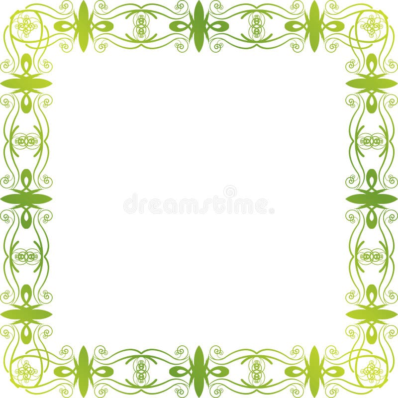 Green floral frame stock vector. Illustration of pattern - 36107734