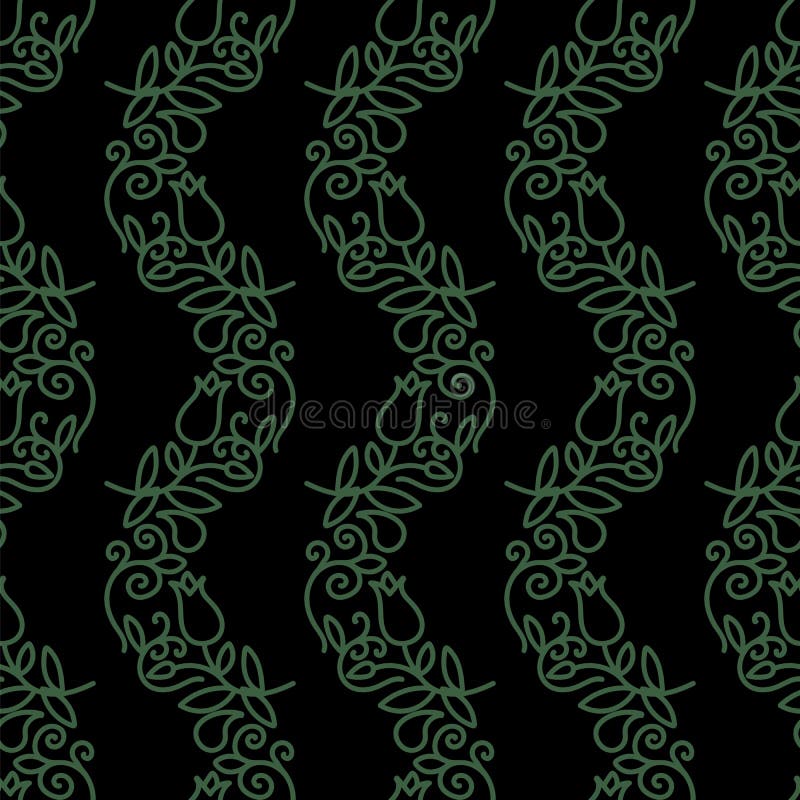 Green Floral Pattern Isolated Stock Vector - Illustration of antique ...