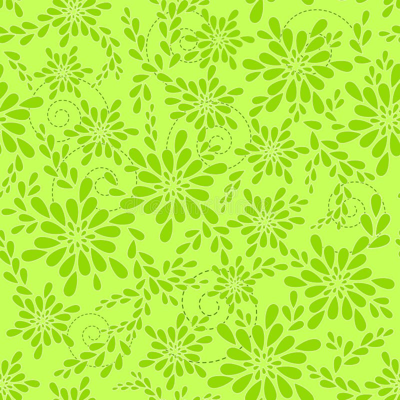 Green floral pattern. stock vector. Illustration of lace - 41127351