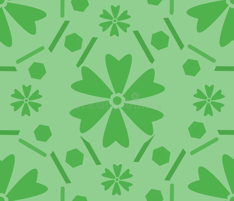 Green on Green Floral and Shapes Seamless Pattern Repeat Stock ...