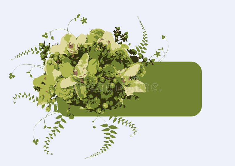 Green flower banner stock vector. Illustration of showy - 3958830
