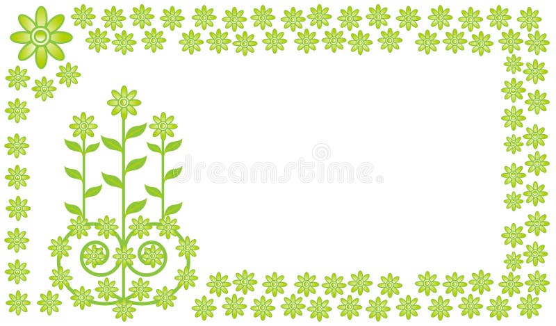 Green flower frame stock illustration. Illustration of beauty - 21493915