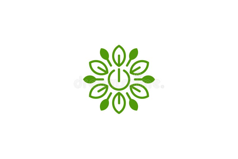 Green Flower Natural Organic Power Logo Stock Vector - Illustration of ...