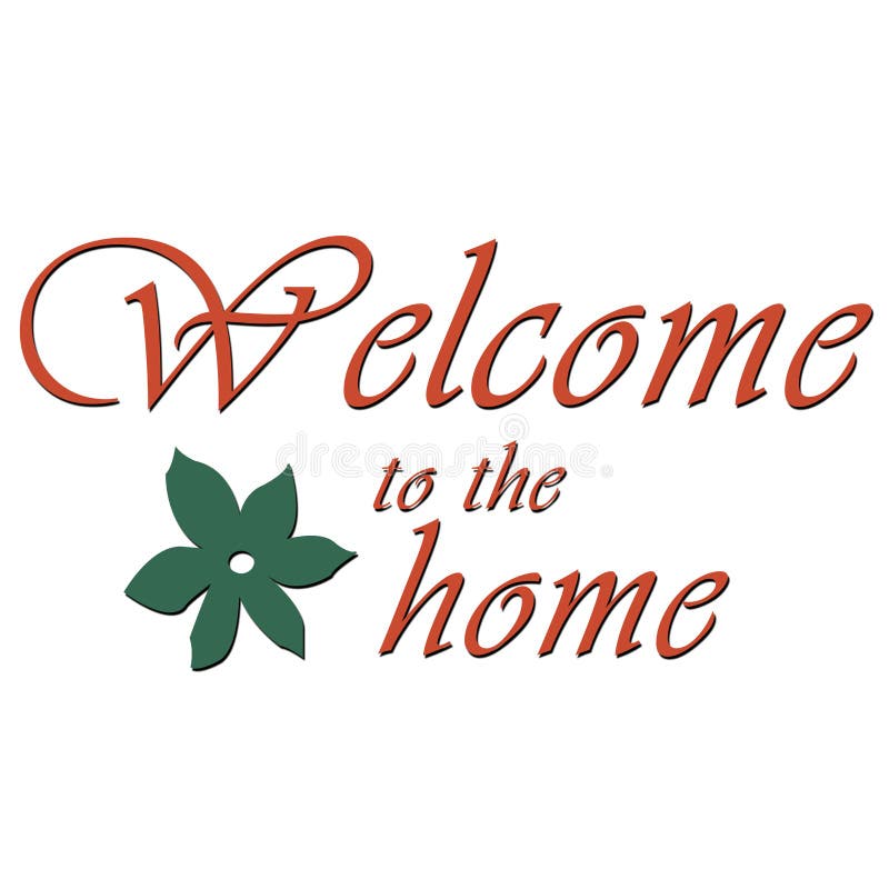 Green Flower Shape and Welcome Text Stock Illustration - Illustration ...