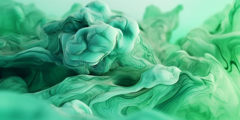 Green Fluid Watercolor Paint Wave Mixing Abstract Background Stock ...