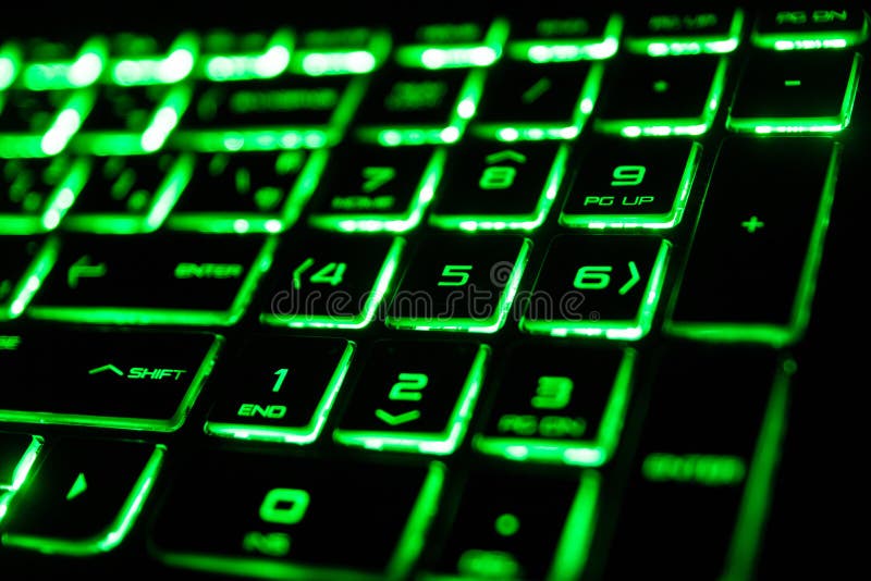 The Green Fluorescent Computer Keyboard Stock Illustration ...