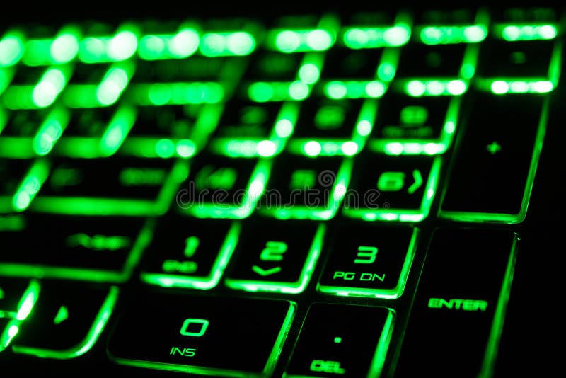 The Green Fluorescent Computer Keyboard Stock Illustration ...